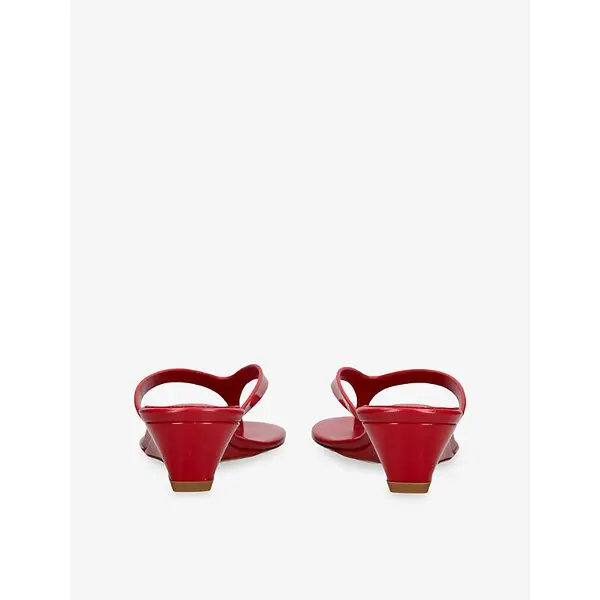 Christopher Esber Scala Patent Leather Wedge Sandals - Red