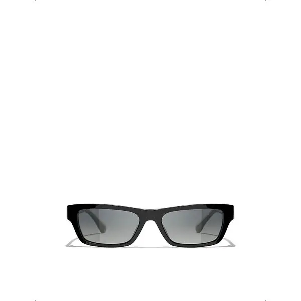 Chanel Rectangular-frame Acetate Sunglasses - Black
