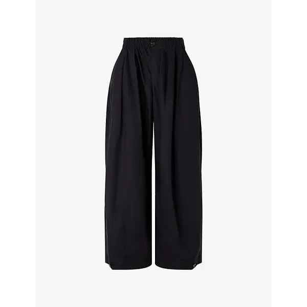 Soeur Vernon Wide-leg Silk Trousers - Noir