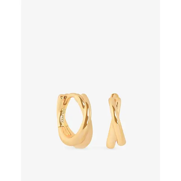 ASTRID & MIYU Illusion Twist Huggie Earrings In 18ct Yellow Gold-plated Sterling Silver - 18ct Gold
