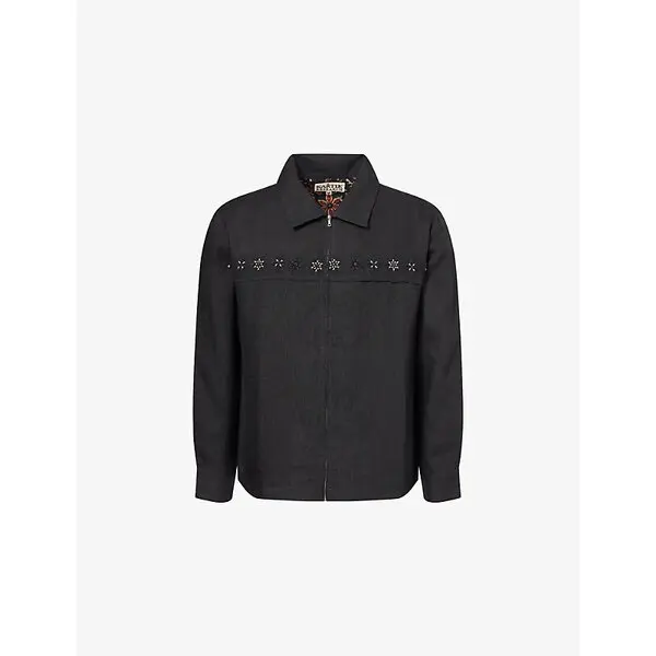 KARTIK RESEARCH Embellished Zip-up Linen Jacket