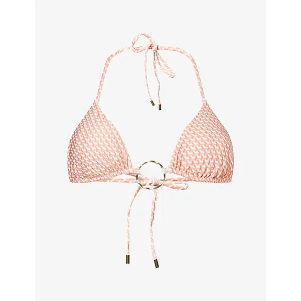 Monday Swimwear Cannes Triangle Bikini Top - Micro Geo