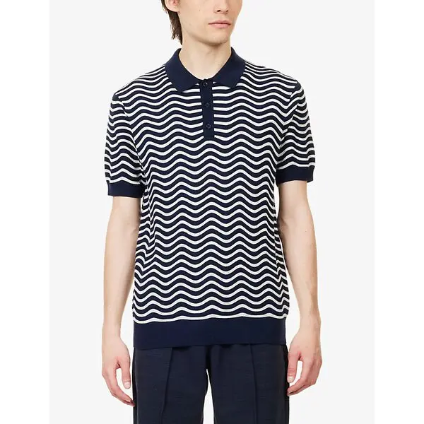 ARNE Wave Knitted Polo Shirt Xxl