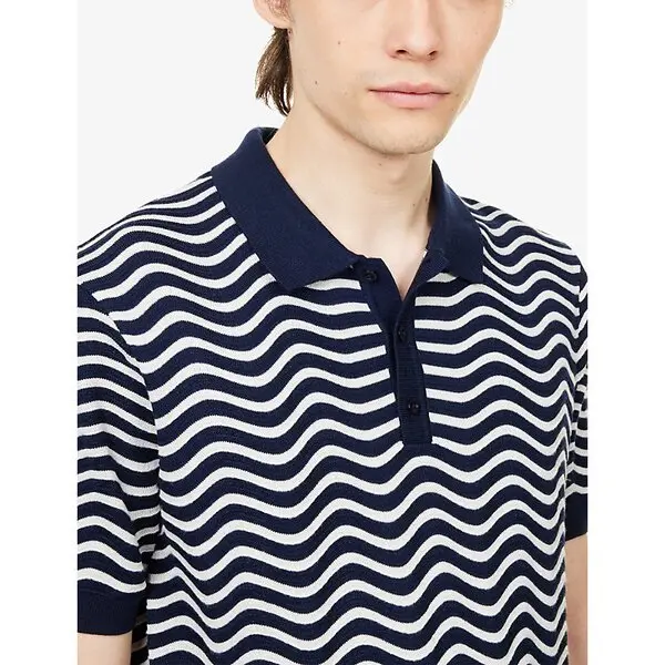 ARNE Wave Knitted Polo Shirt Xxl