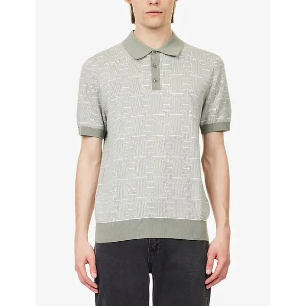 ARNE Este Pattern Cotton Polo Shirt Xxl