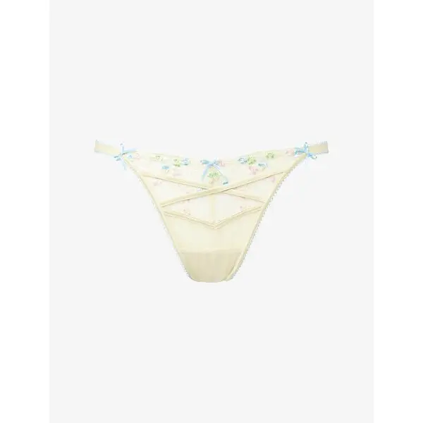 Lounge Solene Floral Lace Thong - Yellow