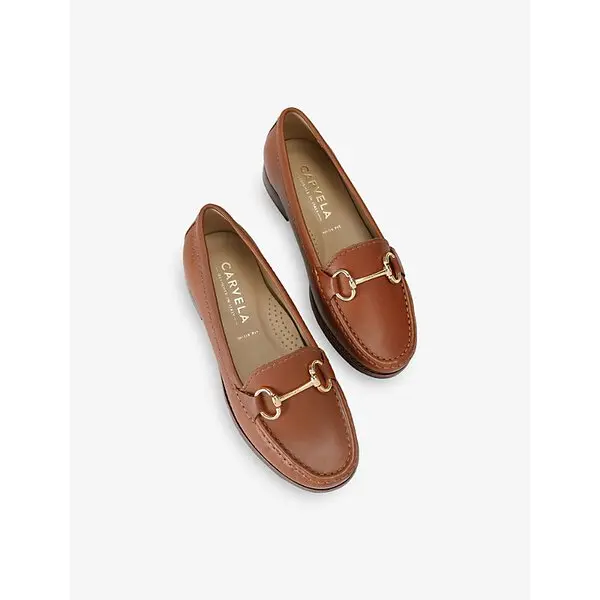 Carvela Wide-fit Leather Loafers With Horsebit Detail - Dk.brn Com
