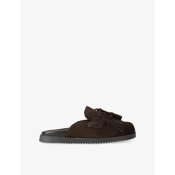 Steve Madden Maurea Suede Mules With Tassel Embellishment - Dark Brown