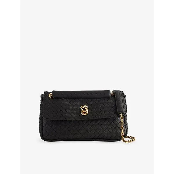 Bottega Veneta Madison Nappa Leather Shoulder Bag - Espresso Brass