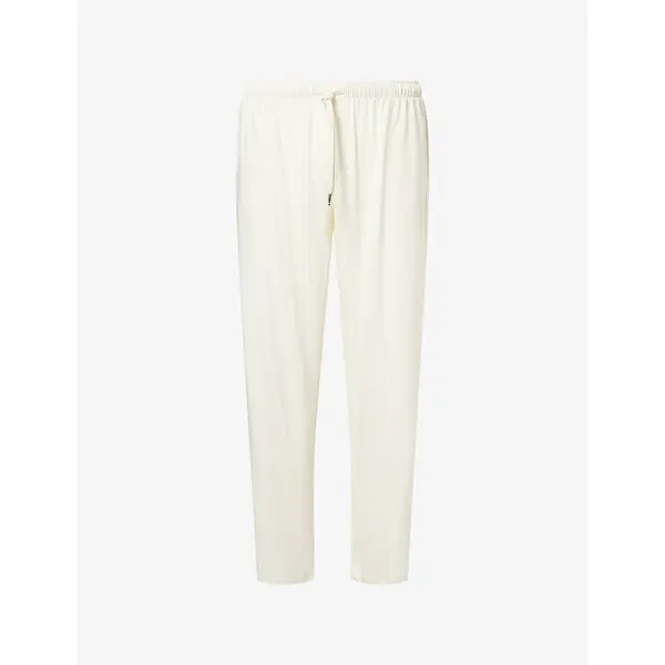 Derek Rose Basel Lounge Modal-jersey Trousers - Cream