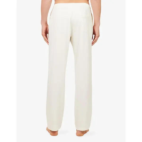 Derek Rose Basel Lounge Modal-jersey Trousers - Cream