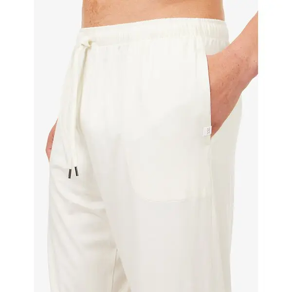 Derek Rose Basel Lounge Modal-jersey Trousers - Cream