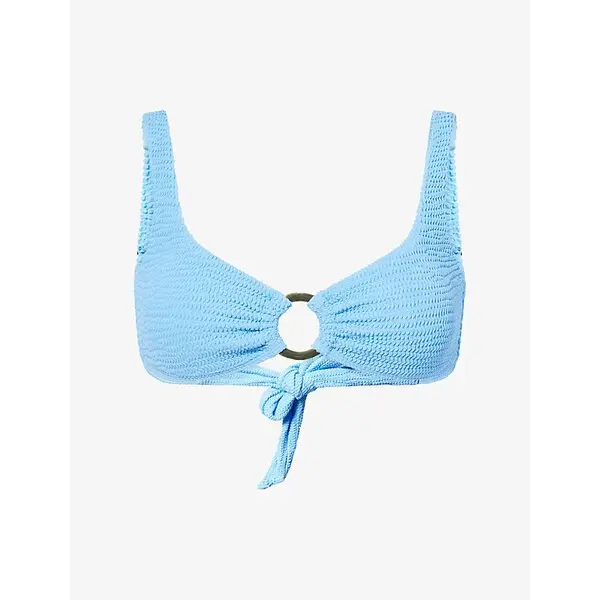 Monday Swimwear Barbuda Ring Bikini Top - Azure Crinkle