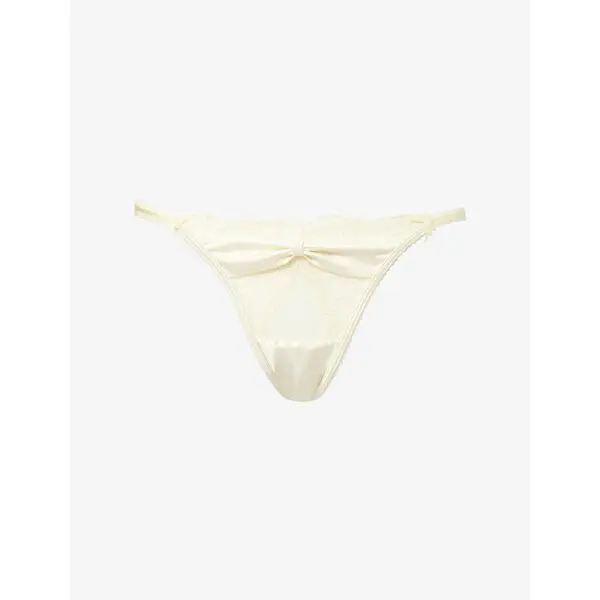 Lounge Attract Floral Lace Thong - Yellow