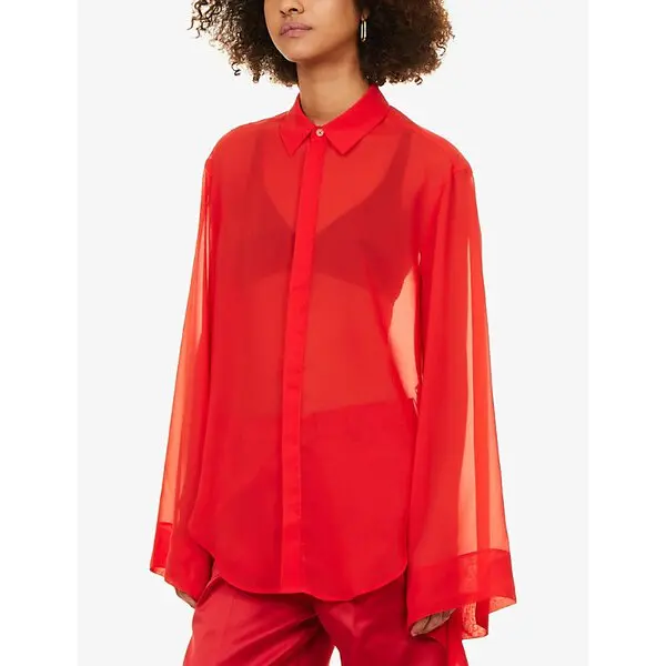 THE FRANKIE SHOP Verlin Sheer Chiffon Shirt