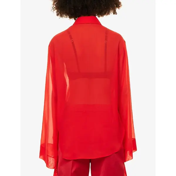THE FRANKIE SHOP Verlin Sheer Chiffon Shirt
