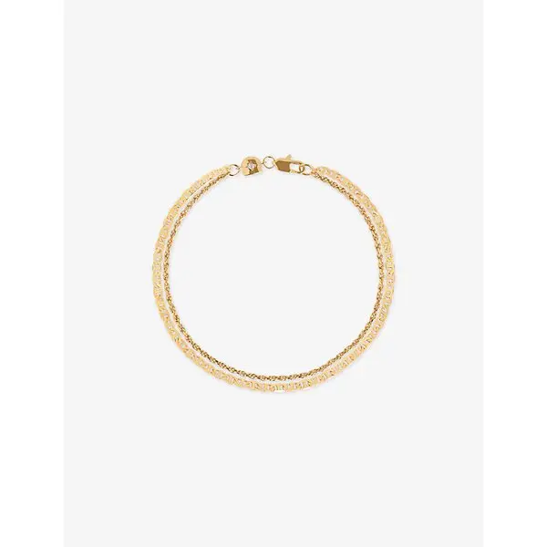 ASTRID & MIYU Illusion Double Chain Bracelet In 18ct Yellow Gold-plated Brass - 18ct Gold