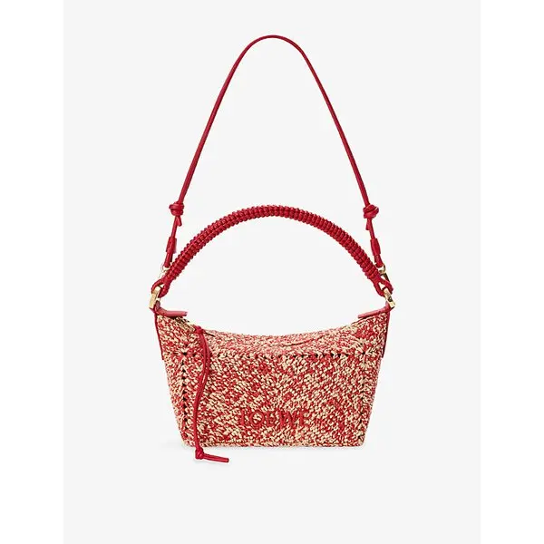 Loewe Cala Raffia Mini Bag - Red