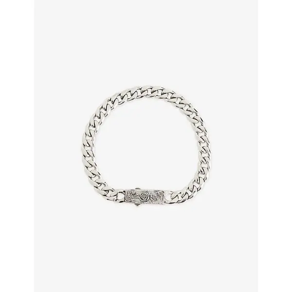Emanuele Bicocchi Sterling Chain Bracelet With Roses Clasp - Silver