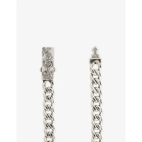 Emanuele Bicocchi Sterling Chain Bracelet With Roses Clasp