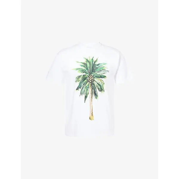 Obey Palm Graphic-print Cotton T-shirt - White