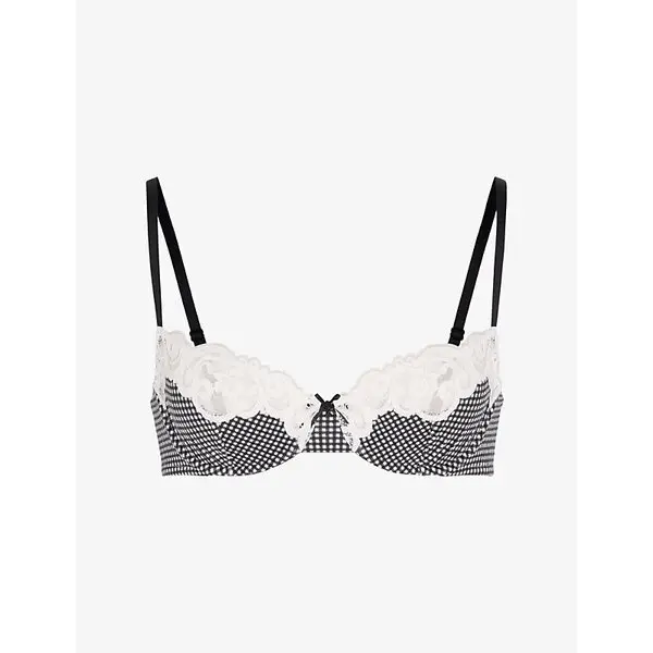 SAVAGE X FENTY Swirly Girly Balconette Bra - Blk Cavi Chck Effect Prt