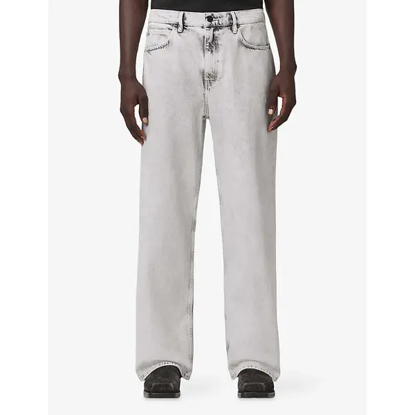 ALLSAINTS Lenny Wide-leg Bleached Denim Jeans - Bleached Grey