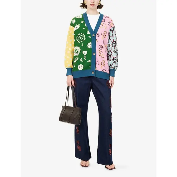 NEVER FULLY DRESSED Martha Woven-knit Cardigan