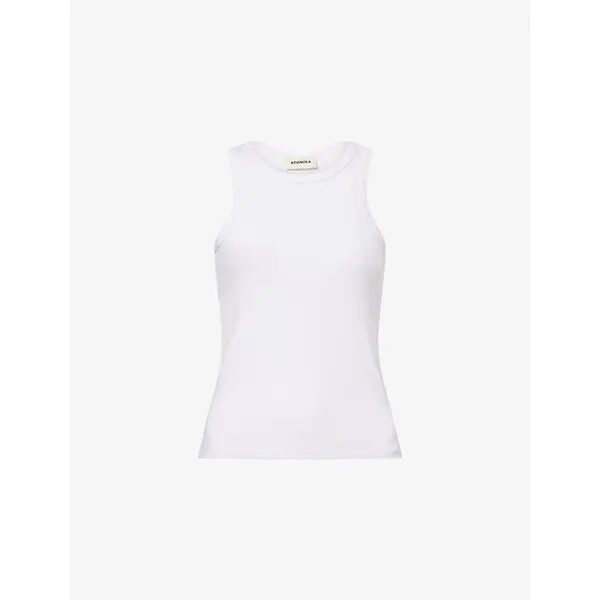 ADANOLA Ribbed Round-neck Stretch-modal Tank Top