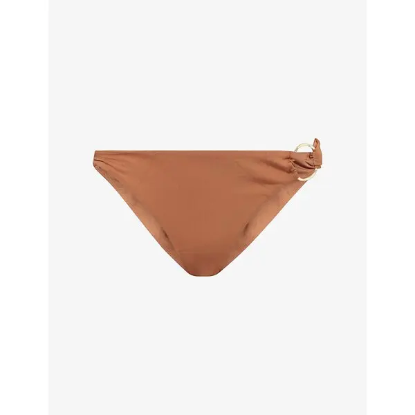 Monday Swimwear Bari Ring Hardware Bikini Bottoms - Caramel