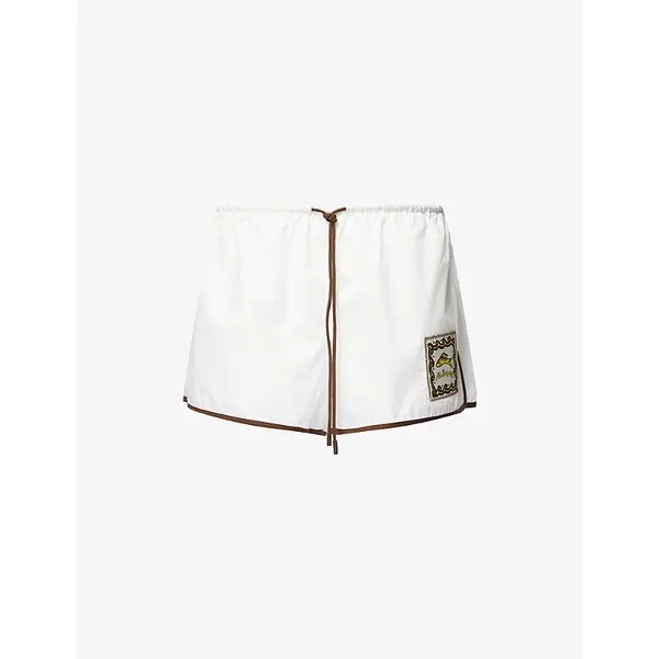 ALEMAIS Cotton Shorts With Brand Patch - Ivory