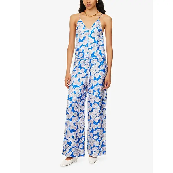 Stella McCartney Daisy Print Silk Jumpsuit