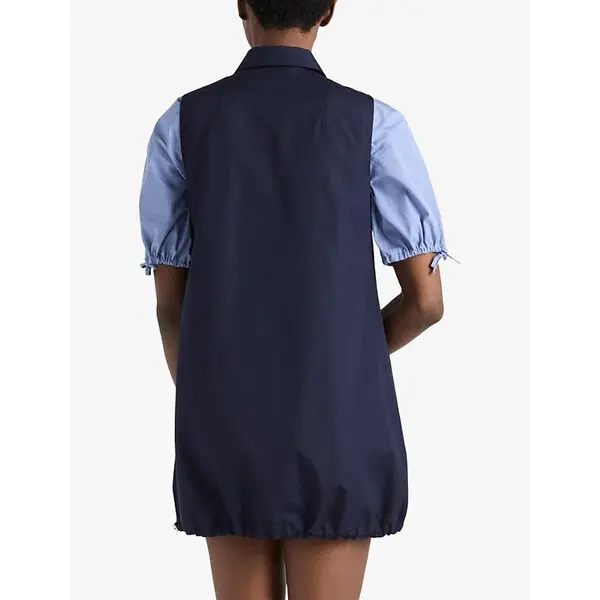 Prada Sleeveless Cotton-poplin Mini Dress