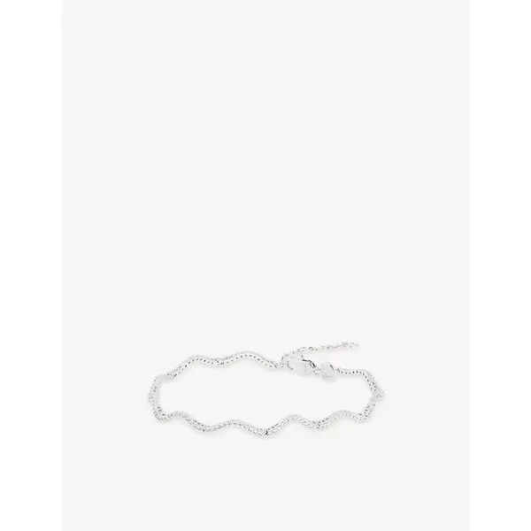 ASTRID & MIYU Ripple Tennis Bracelet - Rhodium