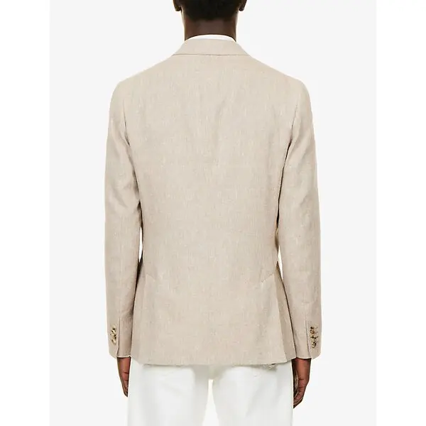 Paul Smith Single-breasted Linen And Silk-blend Blazer