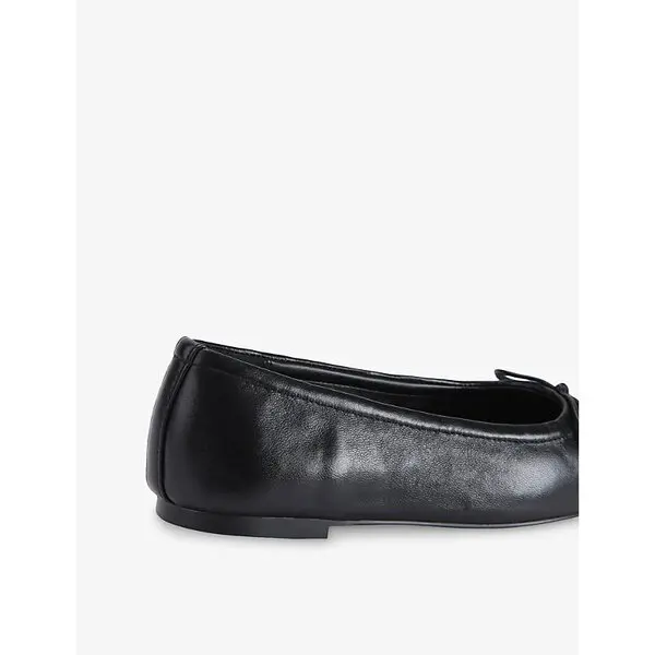 Steve Madden Eleve Leather Ballet Flats With Bow Detailing