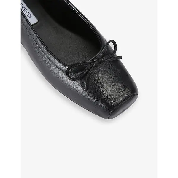 Steve Madden Eleve Leather Ballet Flats With Bow Detailing