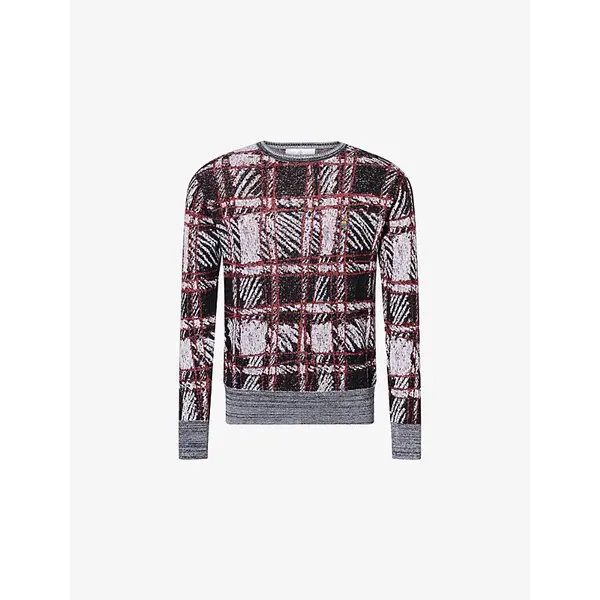 VIVIENNE WESTWOOD Scribble Check Wool-blend Jumper - Black