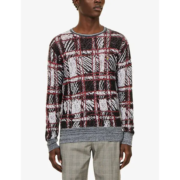 VIVIENNE WESTWOOD Scribble Check Wool-blend Jumper - Black