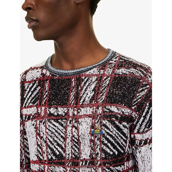 VIVIENNE WESTWOOD Scribble Check Wool-blend Jumper - Black