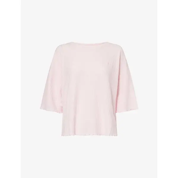 Lounge Soft Waffle Knitted Pyjama Top - Pink