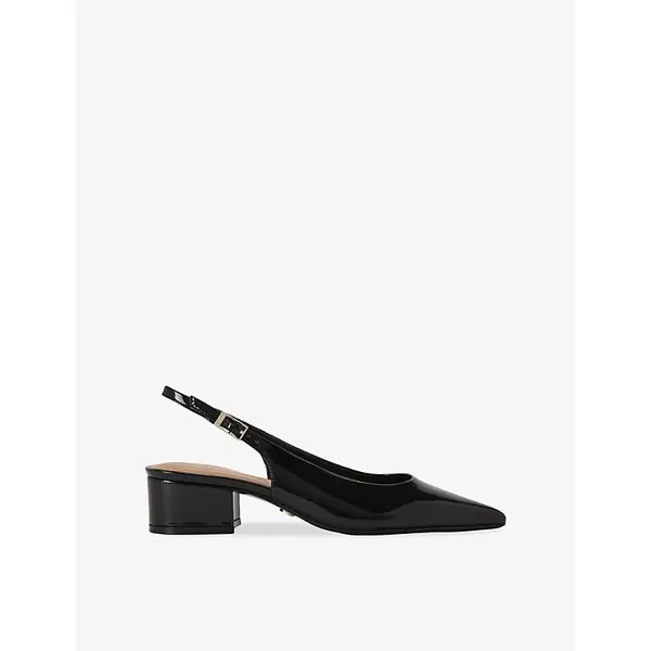 Carvela Harmonia Patent Leather Slingback Courts - Black