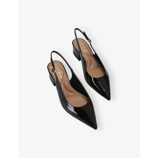 Carvela Harmonia Patent Leather Slingback Courts - Black