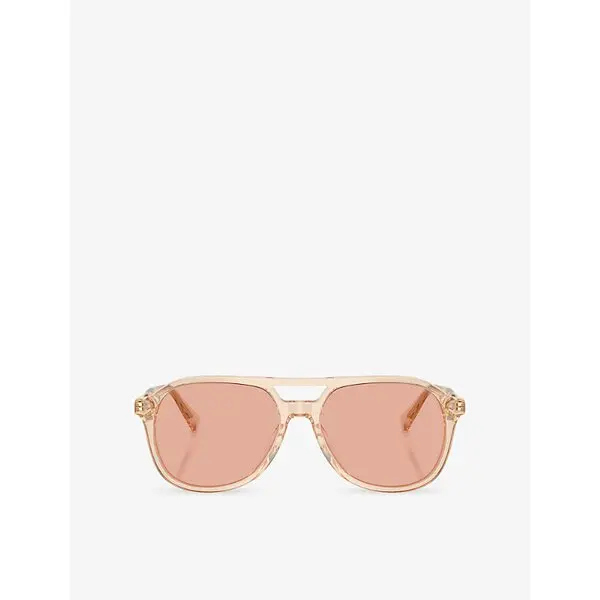 Brunello Cucinelli Pilot-frame Acetate Sunglasses - Yellow