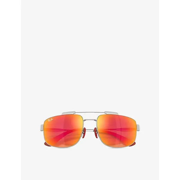 Ray-ban Square Frame Metal Sunglasses - Silver
