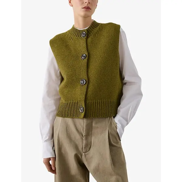 Soeur Ivana Sleeveless Wool Cardigan