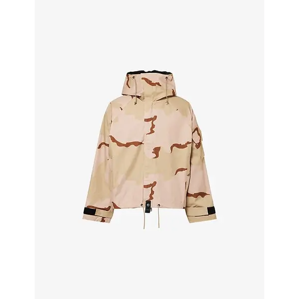 COLE BUXTON Camouflage Hooded Cotton-blend Jacket
