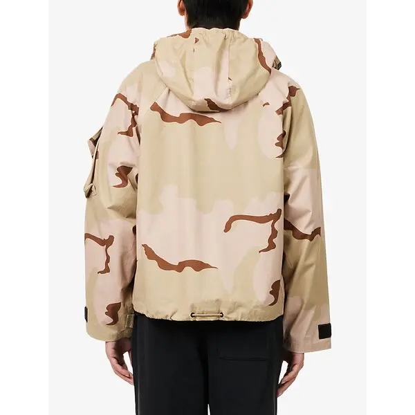 COLE BUXTON Camouflage Hooded Cotton-blend Jacket