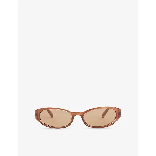 Le Specs Popalicious Oval-frame Sunglasses - Pearl Caramel
