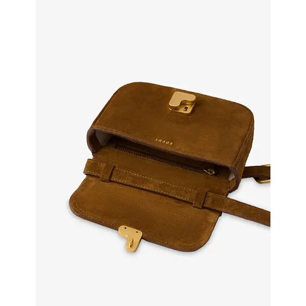 Soeur Bell Mini Suede Shoulder Bag - Caramel